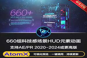 AE/PR脚本|660组科技感场景HUD元素数据线条UI界面动画预设 Technology Constructor-后生视觉设计资源网